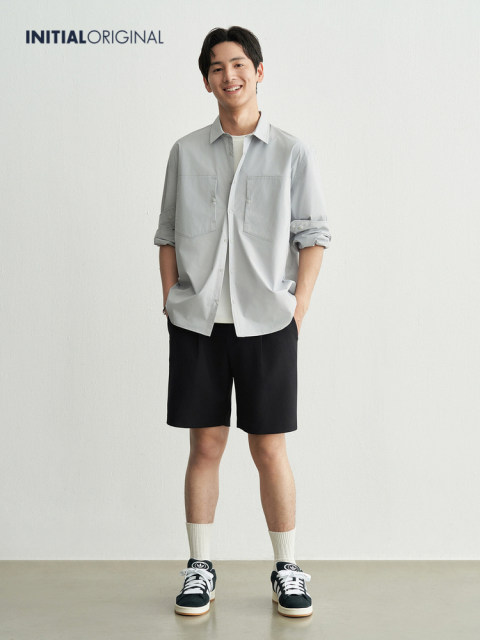 INITIAL Summer Classic Straight-leg Pleated Intellectual Work Clothing ...