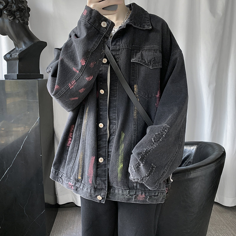 Autumn denim jacket men's fashion spring and autumn Korean style trendy ...