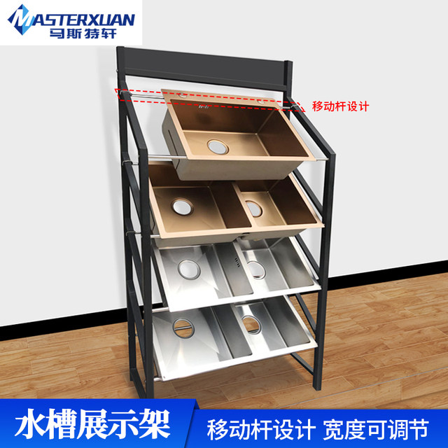 Stainless steel dual -groove hand -wash basin display rack display rack ...