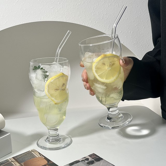 Irregular personality tall juice cup glass cocktail cup soda water cup ...