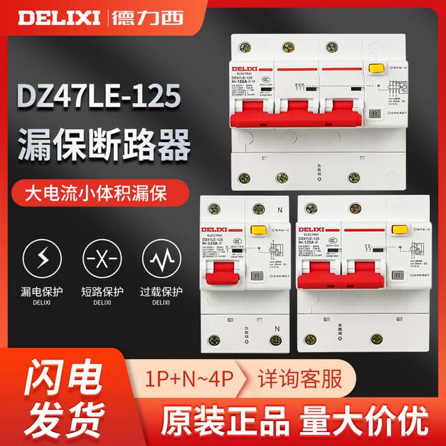Delixi DZ47LE-125 large current leakage protector 2P3P4P80A100A125 ...