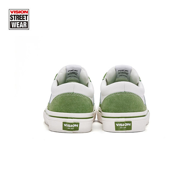 VISION official STICK apple green color matching low-top canvas shoes ...