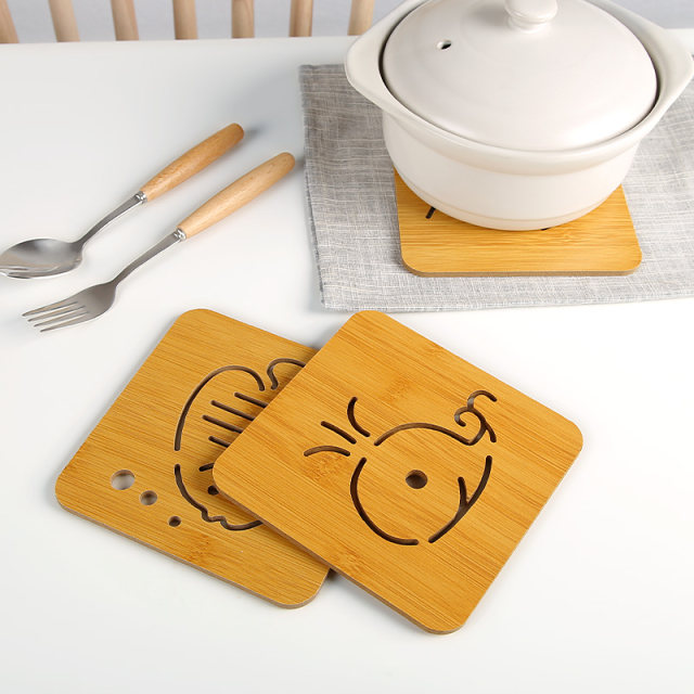 10 pieces of wooden heat insulation pad placemat creative table mat ...