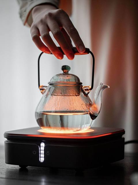Qinghuan丨Transparent black pear-shaped ebony glass handle kettle ...