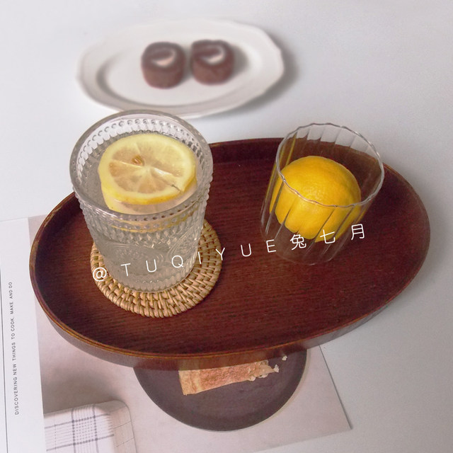 Rabbit July Japanese -style elliptical wooden tray tea tray cafes of ...