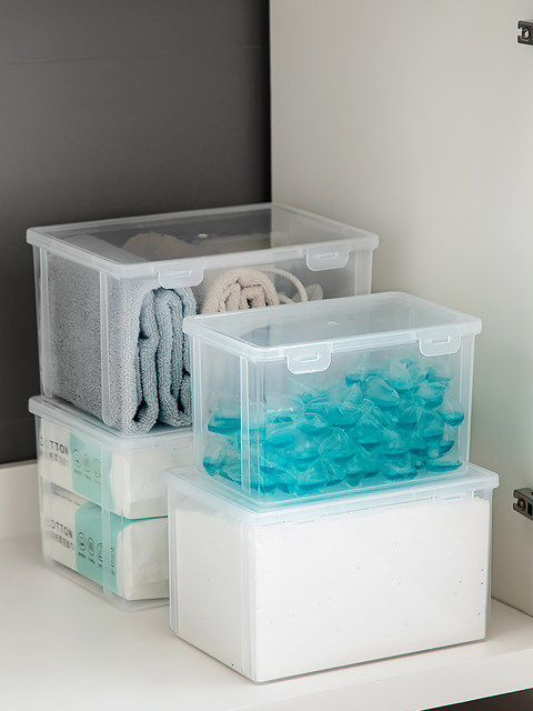 Desktop Storage Box, Ultra-Narrow and Long, Transparent with Lid, Deep ...