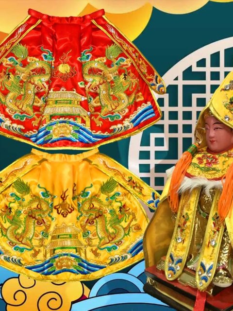 God statues, cape, double-layer brocade embroidered home Buddha statues ...