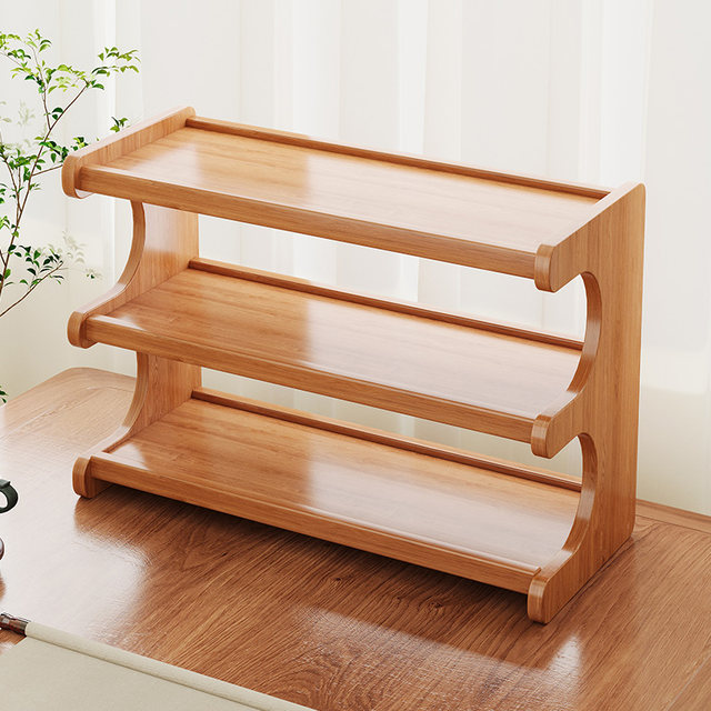 Desktop Bogu rack solid wood Chinese tea set tea cup tea rack storage ...