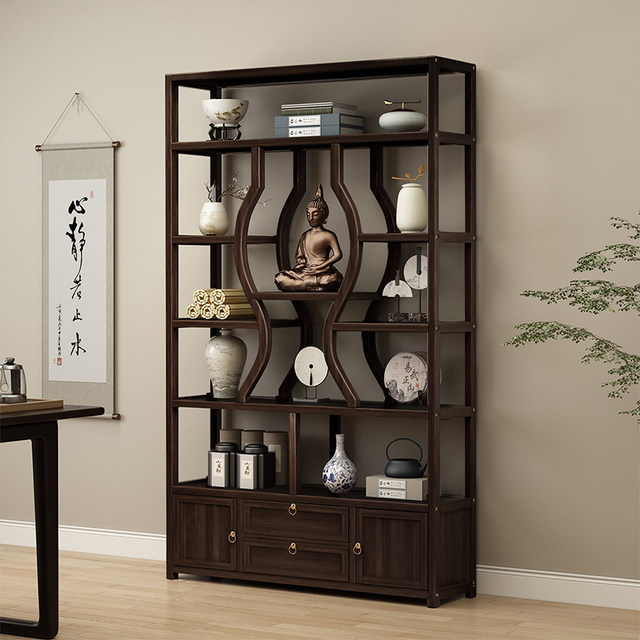 Bogu rack solid wood new Chinese tea display cabinet modern simple tea ...