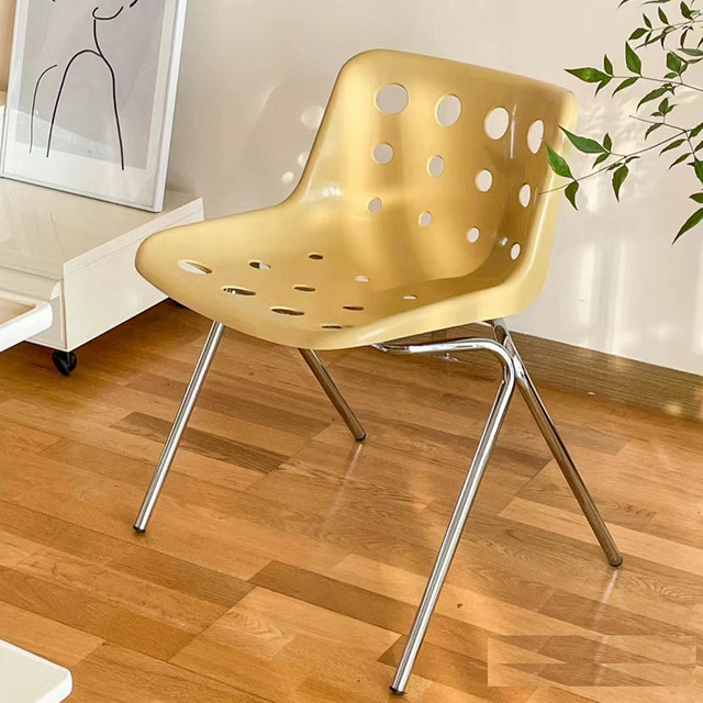 Cheese chair, home backrest dining chair, artistic personality, cream ...