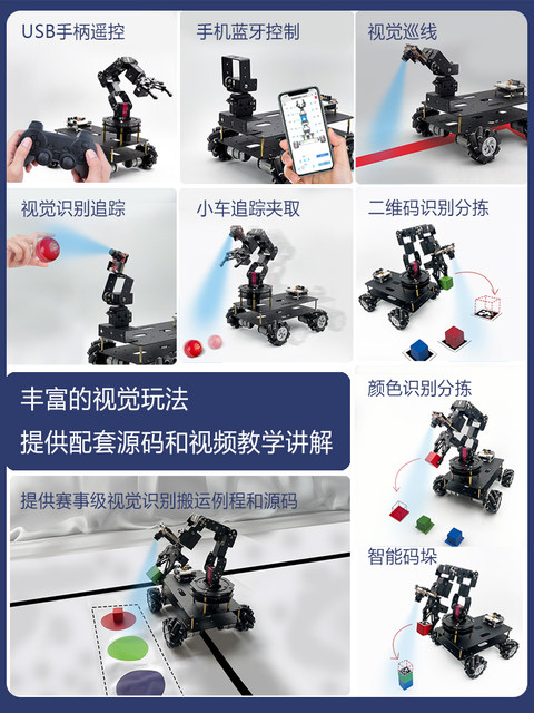 STM32 Intelligent Vision Car Mecanum Wheel Chassis Robotic Arm Car ...