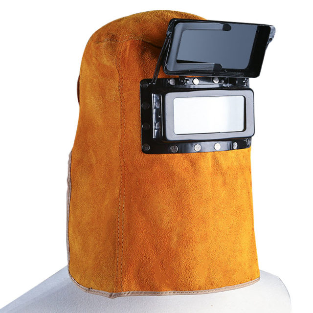 Cowhide welding mask welder welding protective mask heat insulation ...