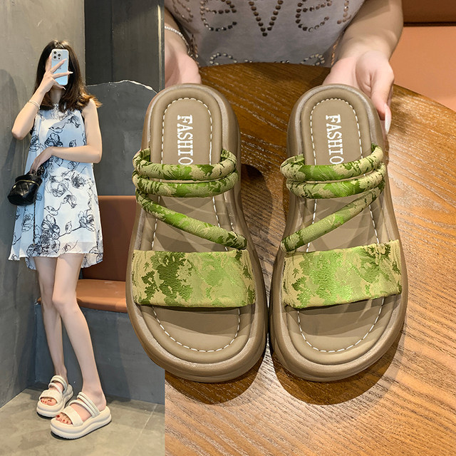 Sandals for women 2024 new summer thick soles with skirts high-end ...