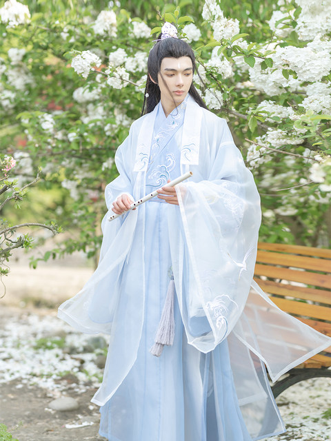 Ming Hanfu men's clothing Taoist robe, Shanhai Jing, ancient style thin ...