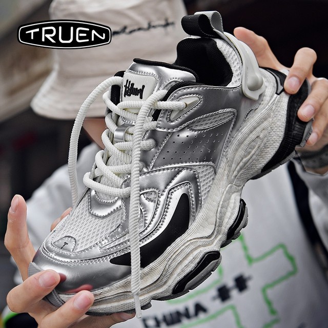 Zhenen dad shoes men's silver spring and autumn style this year's ...