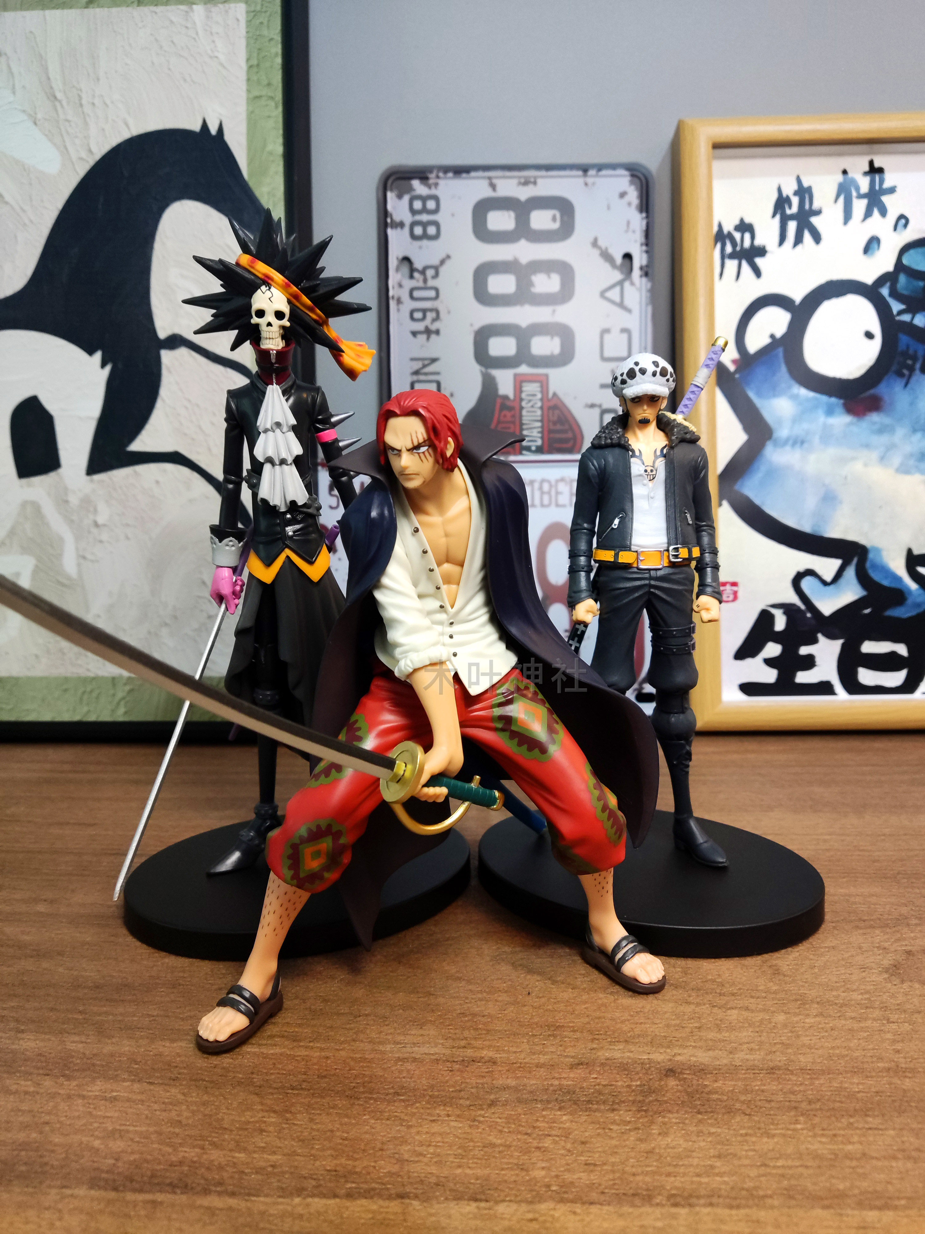 Bandai DXF One Piece Figure - Brooke, Shanks, Zoro - 19cm