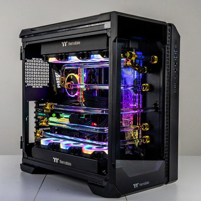 Tt desktop computer water-cooled main chassis steel shadow View51TGARGB Lich innovative ...