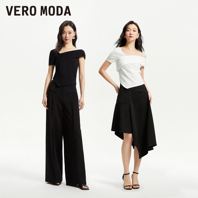 VeroModa T-shirt women's 2024 summer new slim-fitting short-sleeved ...
