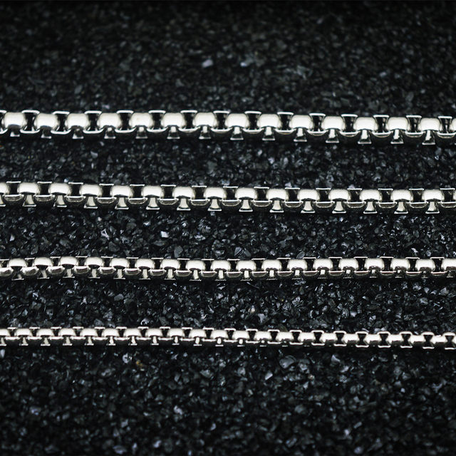 Titanium steel necklace for men and women, no button box chain, no ...