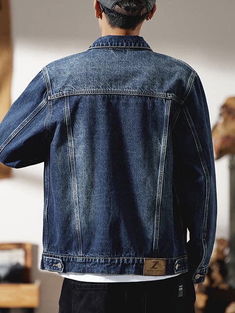 Large size men's autumn and winter new washing cowboy jacket for men's ...