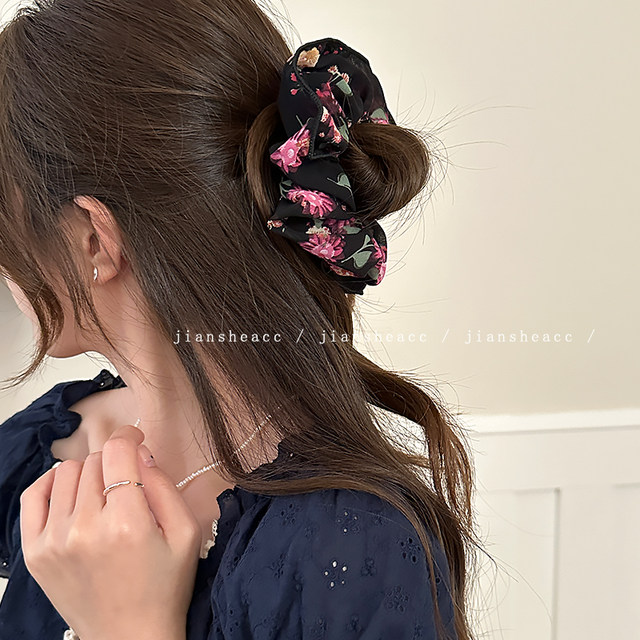 French floral pearl bow ribbon headband large intestine hair ring ...
