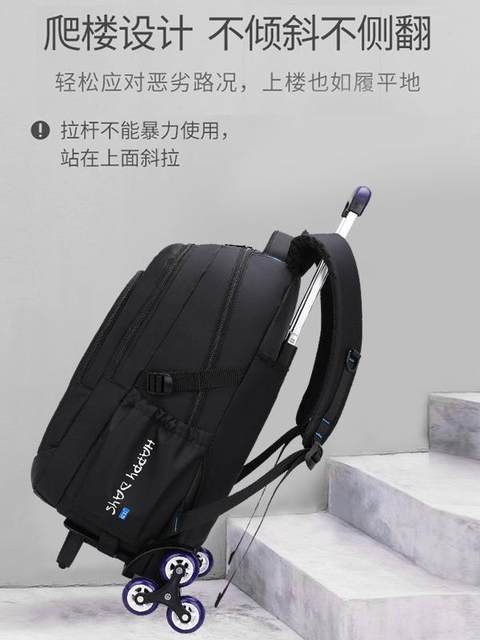 Hand-operated rucksack with pull rod, carryable and towable travel ...