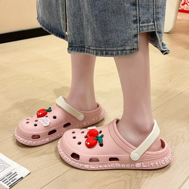 2024 Summer New Croc Shoes Women's Outerwear Thick-Soled Anti-Slip ...