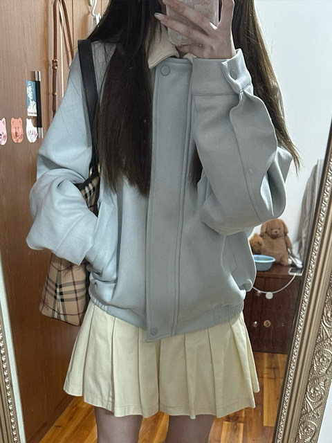 Pink Lapel Baseball Jacket for Women, Autumn 2025 New American Sweet ...