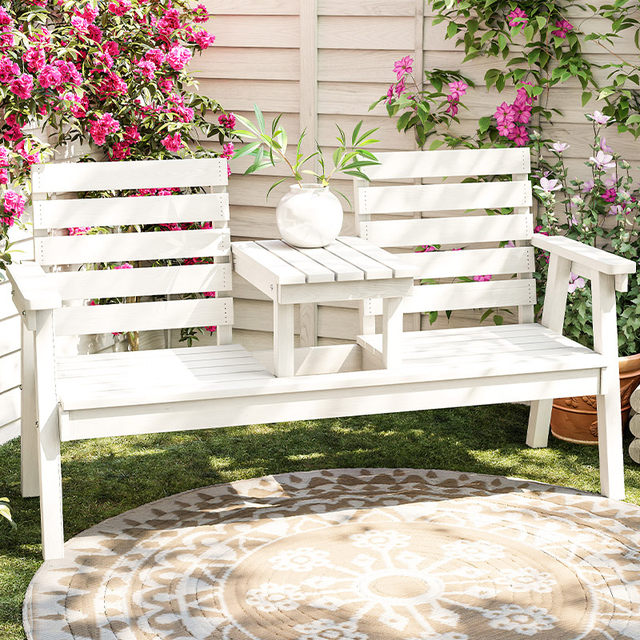 Modern wooden park chair outdoor bench outdoor simple garden courtyard ...