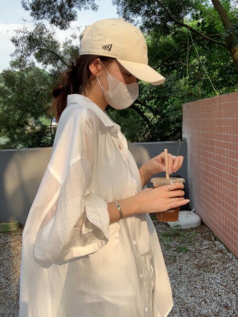Lil Cher Black Long-Sleeved Sun Protection Shirt for Women, Summer Thin ...