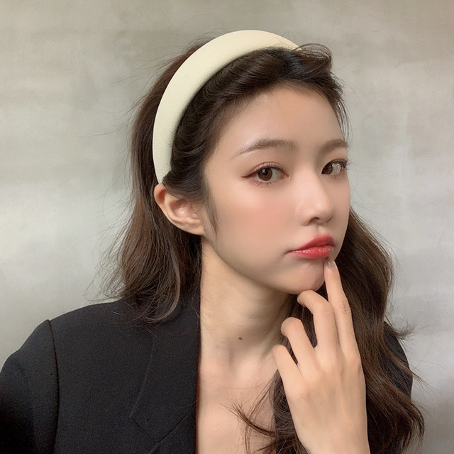 Retro light luxury high-end PU leather headband autumn and winter ...