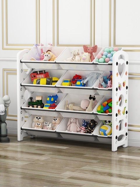 Children's toy storage shelf baby bookstore picture shelves multi ...