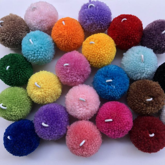 5cm buckle yarn ball 6cm colored thread ball two-color pom ball DIY ...