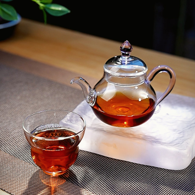 Thickened heat-resistant glass teapot new women's special powder teapot ...