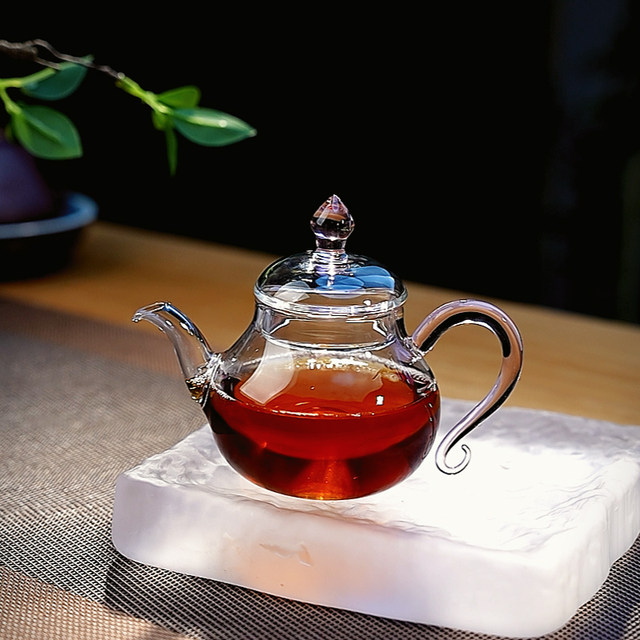 Thickened heat-resistant glass teapot new women's special powder teapot ...