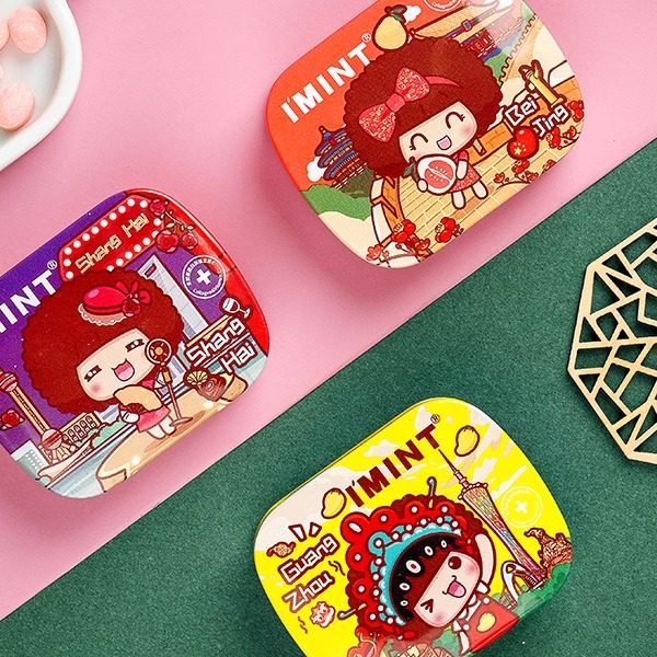 IMINT Yimeizi sugar-free mints strong fresh breath refreshing kissing gum tin box 16g*6 boxes