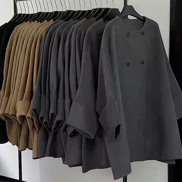 Silhouette loose cloak wool double-sided woolen coat women's thick ...