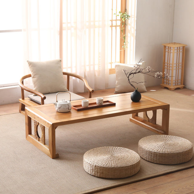 Solid wood tatami coffee table small table custom Japanese dwarf table ...