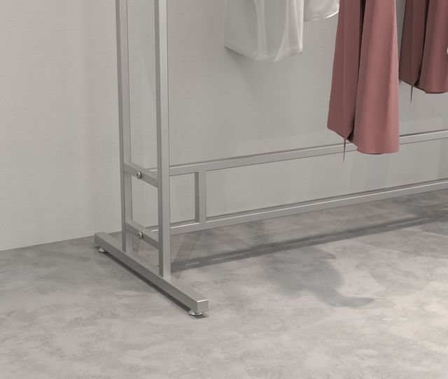 High-End Clothing Store Stainless Steel Island Rack Double-Row Display ...