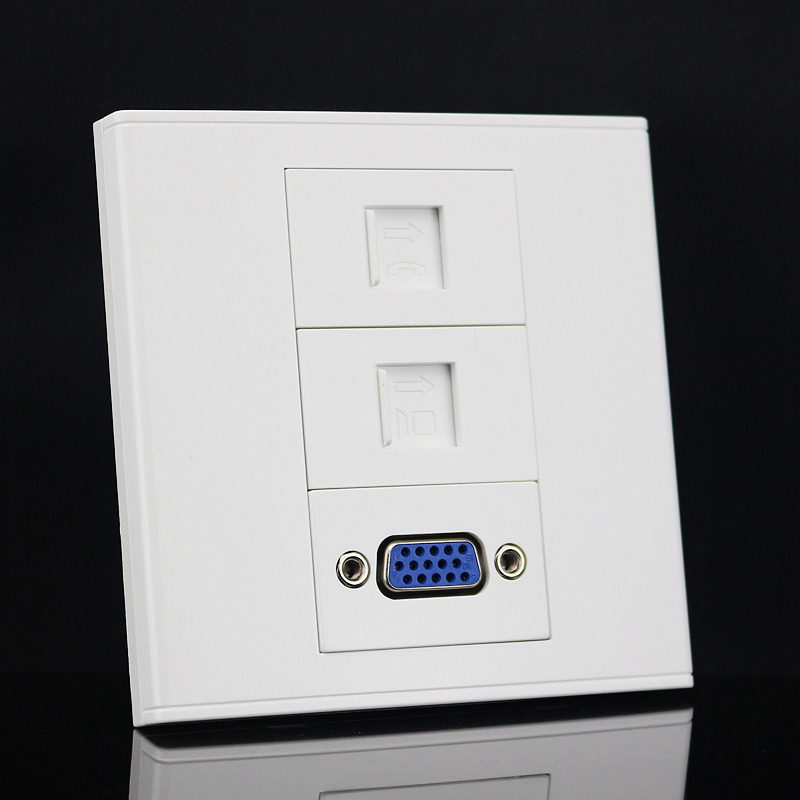 Type 86 VGA + Internet Phone Socket Panel - 15 Year Warranty
