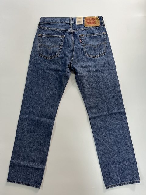 In stock Levi's/Levis men's 501 blue washed cotton mid-waist straight ...