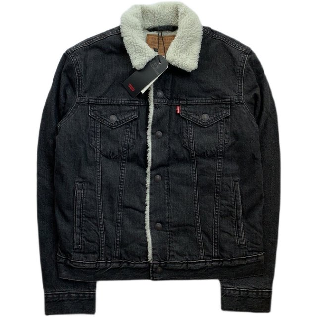Spot Levi's/Levis men's pure cotton sherpa denim jacket plus velvet ...