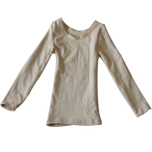 Flesh-colored performance plus velvet thickened long-sleeved invisible ...