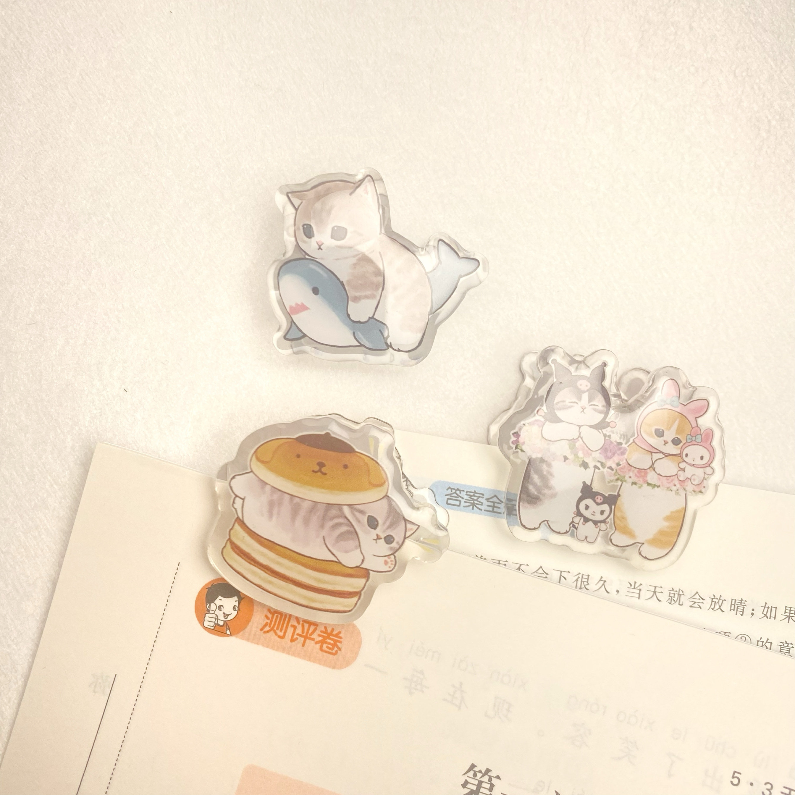 Clips de Caderno Acrílico Tubarão Gato Sanrio - Organizador de ...