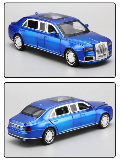1:24 presidential car Aurus Senat Russian simulation children's toy car ...