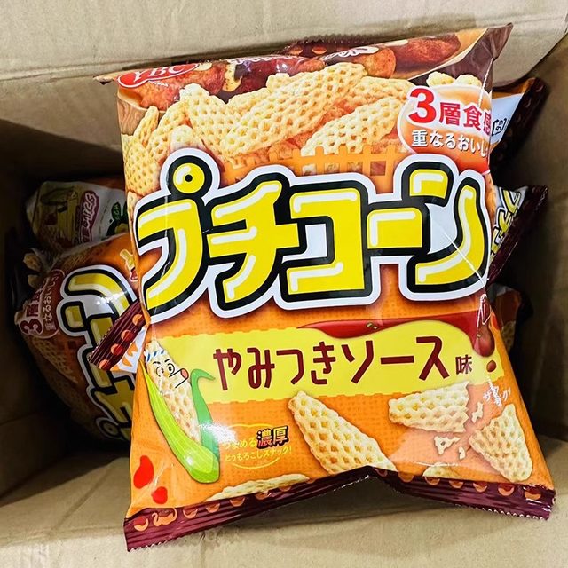 Japanese snack YBC Yamazaki 3 -layer crispy corn -shaped sauce, umami, hollow grid grid potato 50g