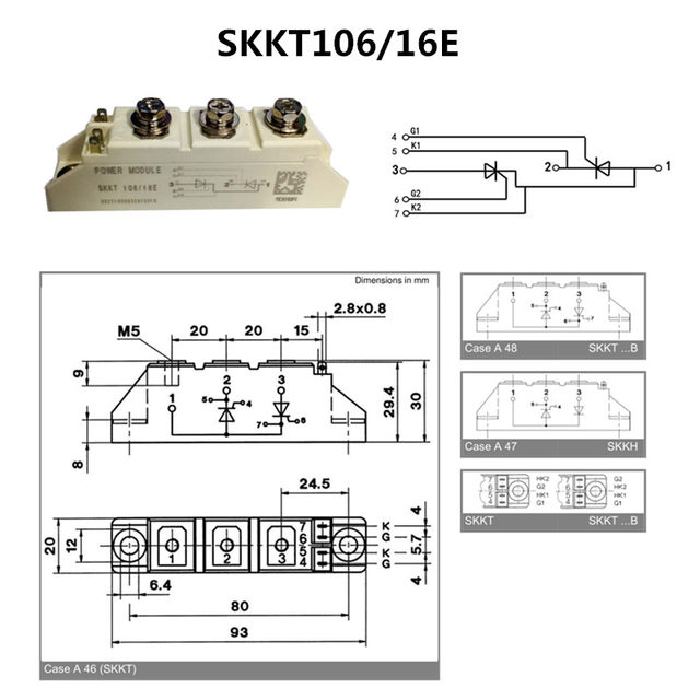 SKKT106 16E thyristor module 42A57A72A92A thyristor SKKD162 motor soft ...