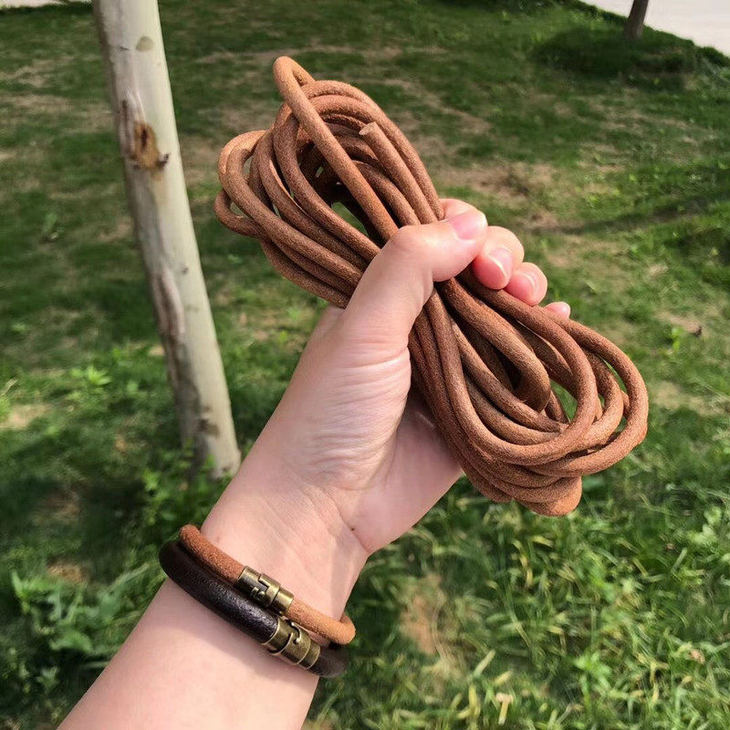 diy jewelry material retro first layer genuine leather round cowhide ...