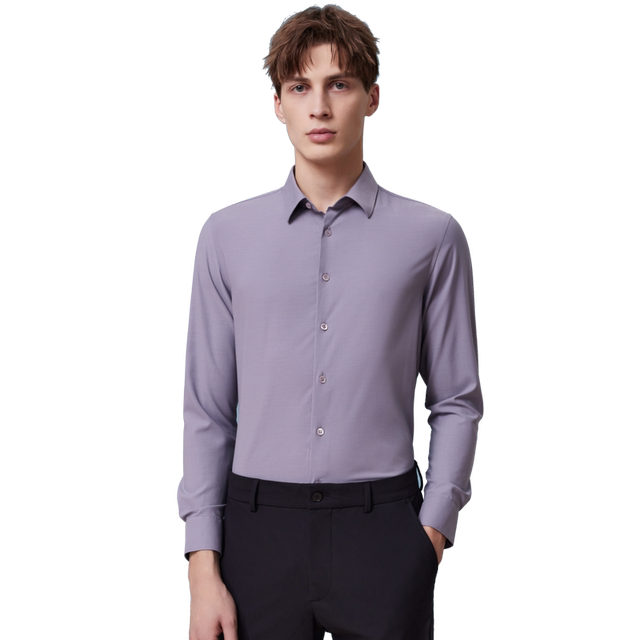 Ivan Modal Stretch Shirt Men's Gray Blue Premium Business Slim Men's ...