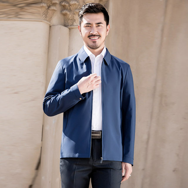 Hongdu Jacket Men's Middle-aged Spring and Autumn New Lapel Business ...